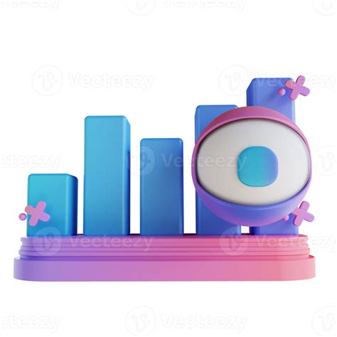 3d Illustration Colorful Monitoring Graph 9583952 Png