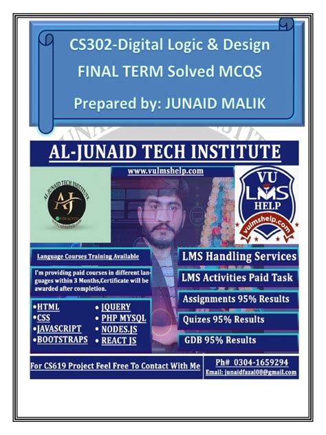 Cs302 Final Term Solved Mcqs By Junaid Pdf Logic Gate Electronic