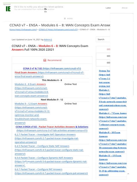 Ccna3 V7 Ensa Modules 6 8 Wan Concepts Exam Answers Infraexam 2021 Pdf Virtual