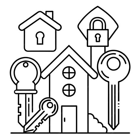One Continuous Line Drawing Of House Keys Premium Ai Generated Vector