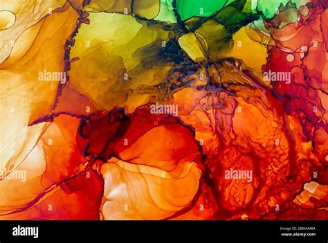 Vibrant Abstract Artwork Trendy Wallpaper Ink Colors Bright Luminous And Translucent Modern