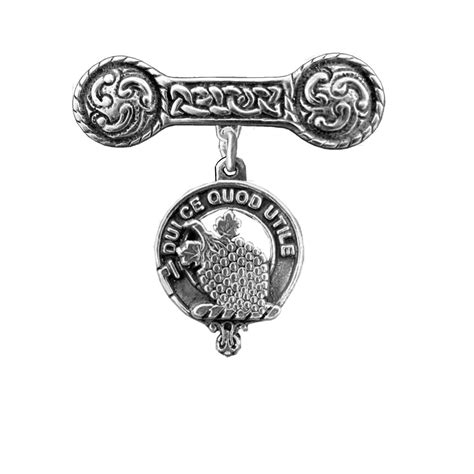 Strang Clan Crest Iona Bar Brooch Sterling Silver Etsy