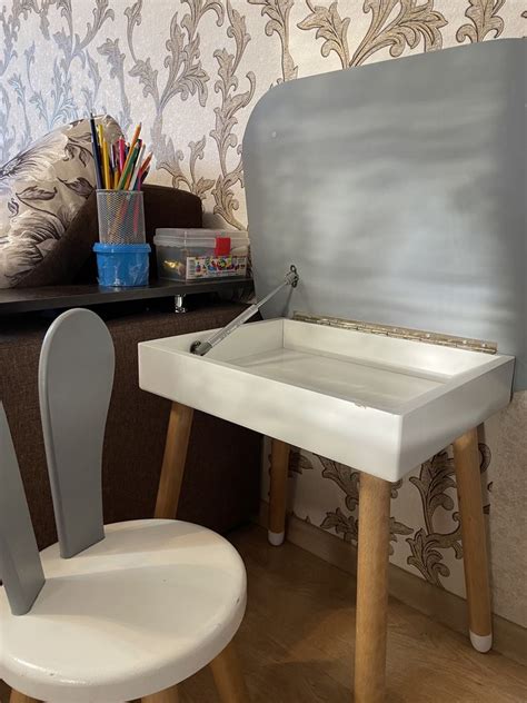 Дитячий столик і стілець деревяний з вушками 700 грн Дитячі меблі Полтава на Olx