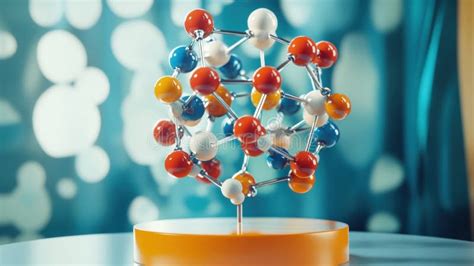 A Model Of A Molecule With Many Colored Balls Stock Illustration Illustration Of Technology
