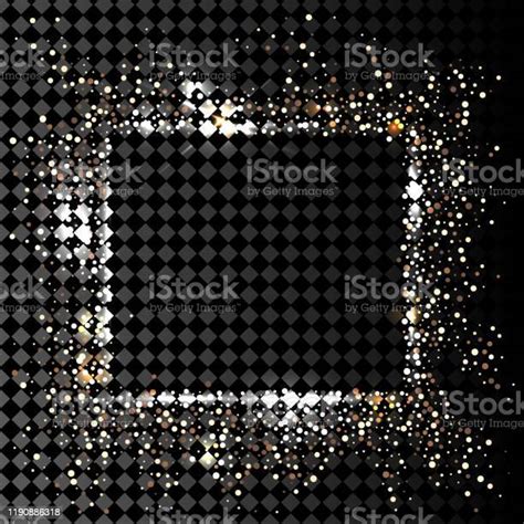 벡터 사각형 프레임입니다 빛나는 배너 검은 색 투명 한 배경에 격리 벡터 일러스트레이션 건강관리와 의술에 대한 스톡 벡터 아트 및 기타 이미지 Istock