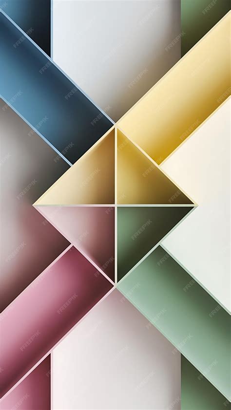 Intersecting Shapes Design On White Background Abstract Minimalistic Wallpaper Colorful