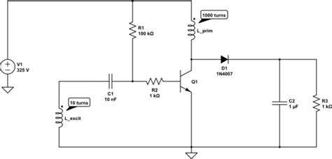 flyback high voltage self oscillating boost electrical engineering
