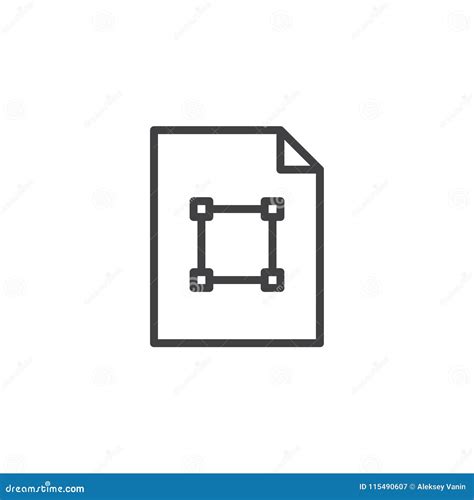 Graphic File Format Outline Icon Stock Vector Illustration Of Type Pixel