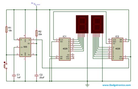 7 Segment Display Counter Driver Circuits Circuit Diagram