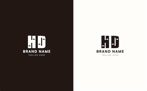 Hd 글자 터 로고 디자인 프리미엄 벡터