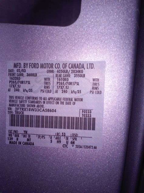 Ford Interior Trim Color Codes Ford Interior Trim Color Codes