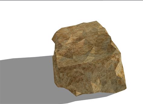 一块带有黄色花纹的石头su模型 石头木材 土木在线