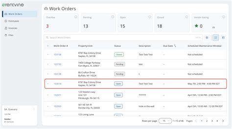 Vendor Service Request Workflow