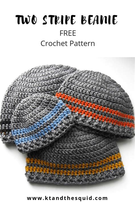 Two Stripe Beanie Free Crochet Pattern
