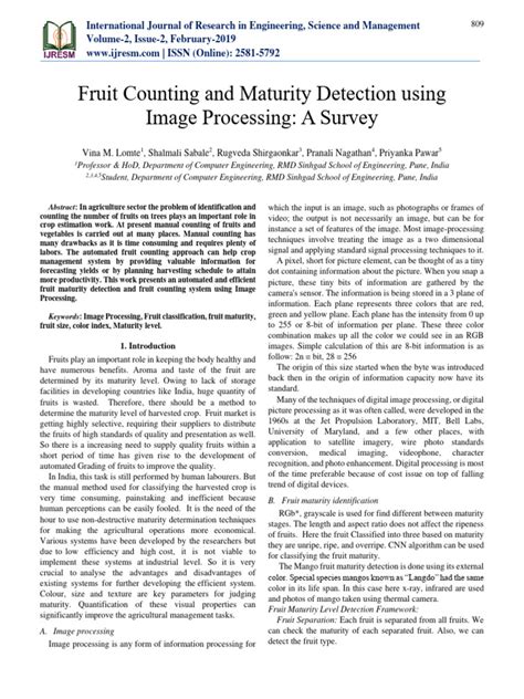 Fruit Counting And Maturity Detection Using Pdf Image Segmentation