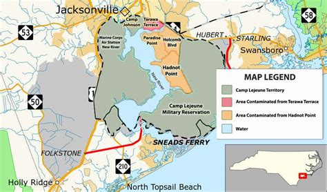 Map Of Water Contamination At Camp Lejeune