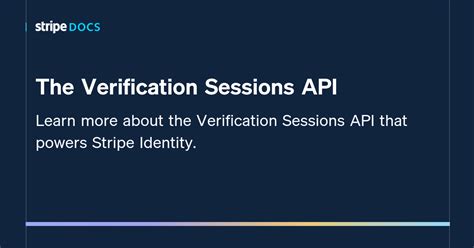 The Verification Sessions Api Stripe Documentation