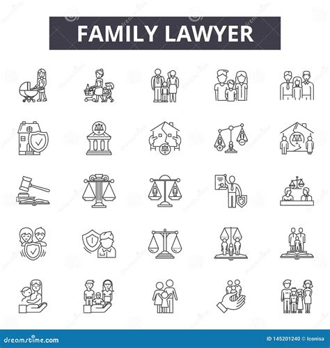 Lawyer Line Icons Collection Algorithm Blueprint Visual Flowchart Diagram Systematic