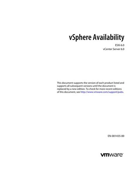 Pdf Vsphere Esxi Vcenter Server 60 Availability Guide Dokumen Tips