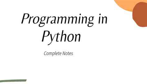 Programming In Python Complete Notes Pdf Connect 4 Programming