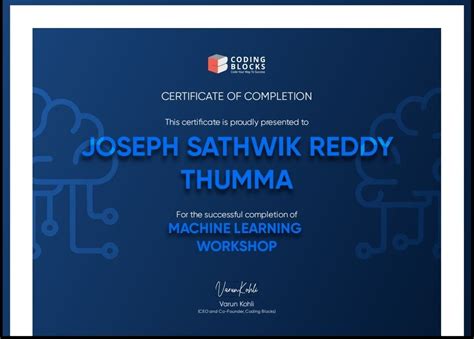 Joseph Sathwik Reddy Thumma On Linkedin Coding Blocks It Is Very Nice Workshop On Ml