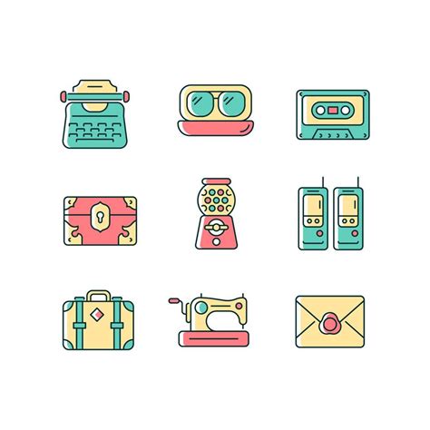 Vintage Inspired Style Rgb Color Icons Set 3485867 Vector Art At Vecteezy
