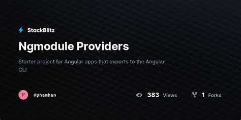 Ngmodule Providers Stackblitz