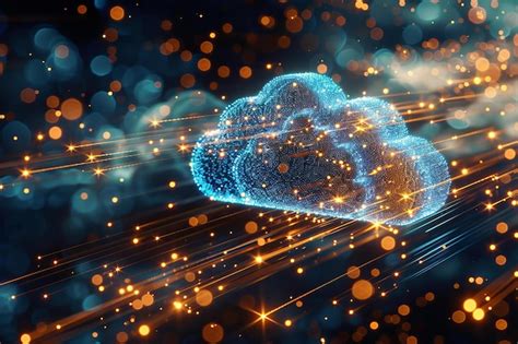 Premium Photo Abstract Representation Of A Cloud Computing Network With Glowing Connections