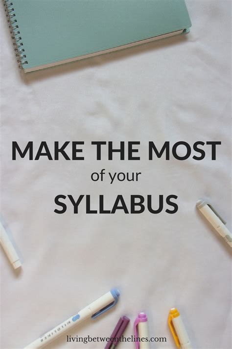 How To Use A Syllabus Living Between The Lines