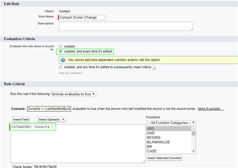 Workflowrule Workflow Rule Not Working With Change Of Contact Owner Salesforce Stack Exchange