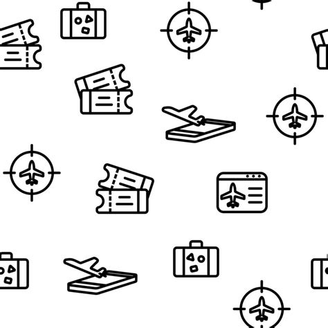 Booking Trip Vector Seamless Pattern 10312610 Vector Art At Vecteezy