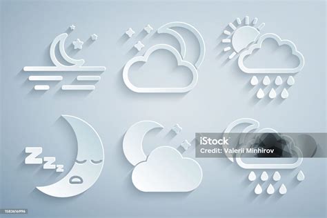 달과 별 비 태양 달 아이콘 및 아이콘으로 구름을 설정합니다 벡터 0명에 대한 스톡 벡터 아트 및 기타 이미지 0명 3차원 형태 구름 Istock