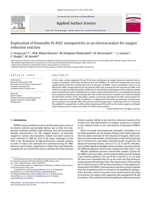 Pdf Exploration Of Bimetallic Pt Pdc Nanoparticles As An