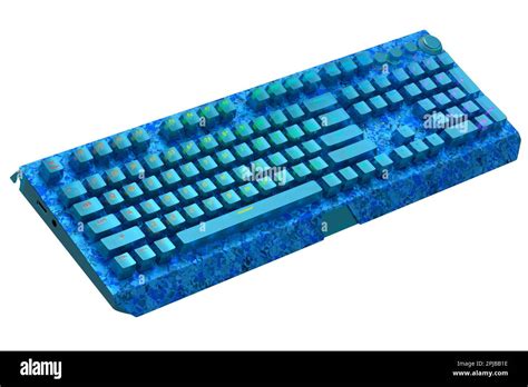 Realistic Computer Keyboard With Seamless Wavy Pattern Isolated On White Background 3d Render