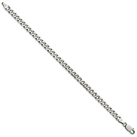 8 Inch Sterling Silver Antiqued 57mm Curb Chain Bracelet Au