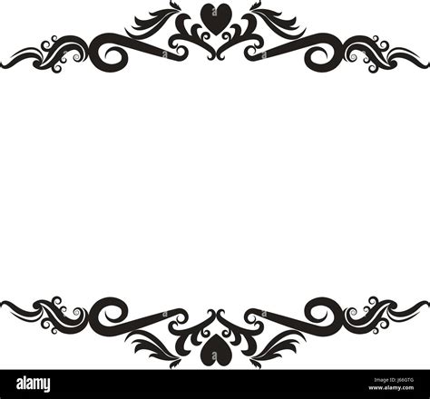 Vignette Heart Decorative Crest Ornate Flourish Stock Vector Image