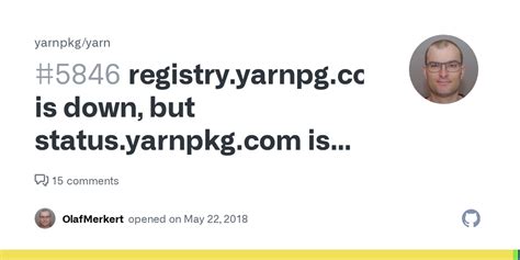 Registry Yarnpg Is Down But Status Yarnpkg Is Green Issue Yarnpkg Yarn GitHub