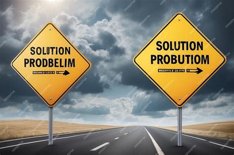 Premium Photo Road Signs With Solution And Problem Text Pointing In