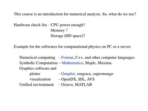 Ppt Computational Physics Mini Course Powerpoint Presentation Free