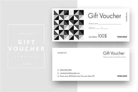 추상 선물 바우처 카드 템플릿입니다 기하학적 모양 패턴현대 할인 쿠폰 또는 인증서 레이아웃 정보 샘플 텍스트와 벡터 패션 밝은 배경 디자인 공휴일에 대한 스톡 벡터 아트 및
