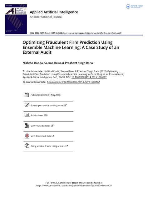 Optimizing Fraudulent Firm Prediction Using Ensemble Machine Learning A