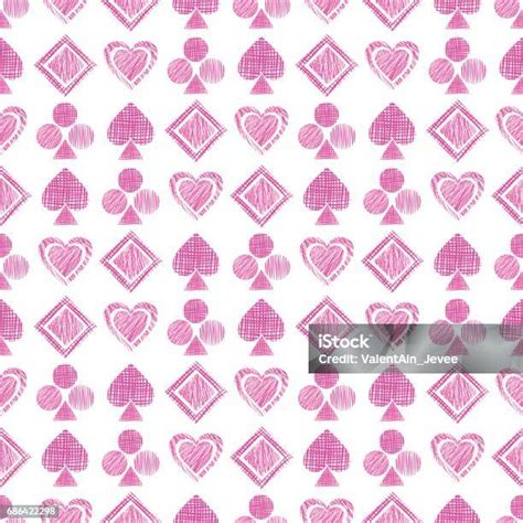 카드 놀이의 아이콘으로 원활한 벡터 기하학 패턴입니다 손으로 배경 질감된 기하학적 그림 그려 포장 웹 배경 벽지 파스텔 그래픽 일러스트 템플릿 가능성에 대한 스톡 벡터 아트