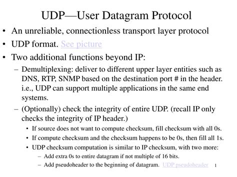 Ppt Udp—user Datagram Protocol Powerpoint Presentation Free Download