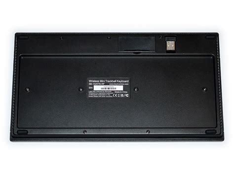 Mini Wireless Keyboard Black With Built In Trackball And Scroll Wheel