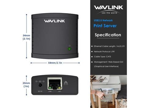 Wavlink USB2 0 Network Print Server LAN Print Share Server For USB Printers LPR Print Protocol