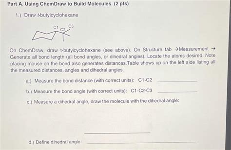 Solved Part A Using Chemdraw To Build Molecules 2 Pts