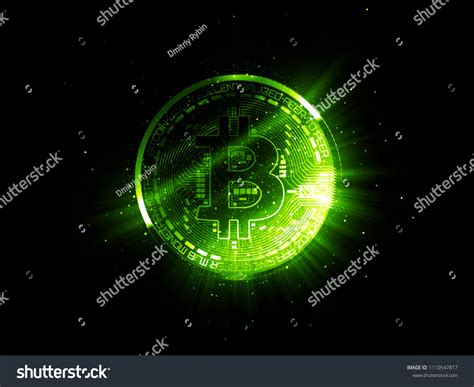 Bitcoin Glowing Lights Green Bitcoin Symbol Stock Illustration 1110547817 Shutterstock