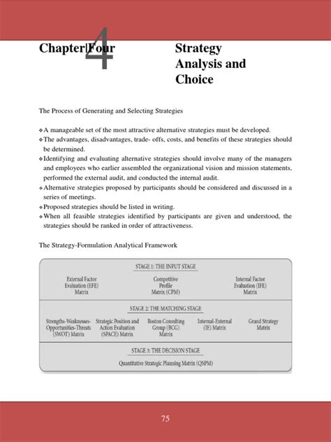 Strategy Analysis And Choice Framework Pdf Swot Analysis