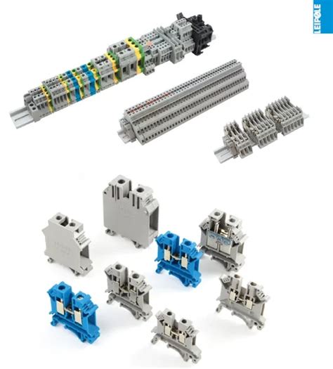 Double Connection Terminal Block For Power Distributing Insulating Material And Screw Connection