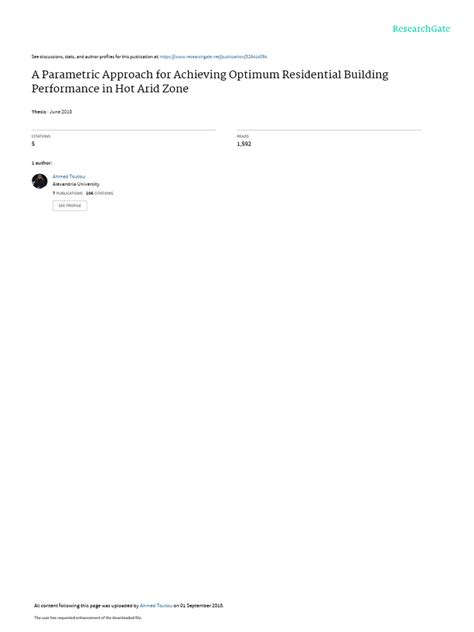 A Parametric Approach For Achieving Optimum Residential Building Performance In Hot Arid Zone